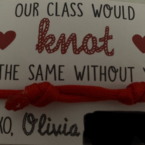Knot Valentine Cards PRINTABLE Friendship Bracelet Valentine's Day Card ...