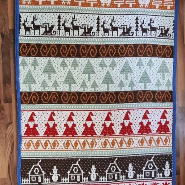 Wintry Forest Blanket, Crochet Blanket Pattern, Blanket Pattern, Mosaic ...