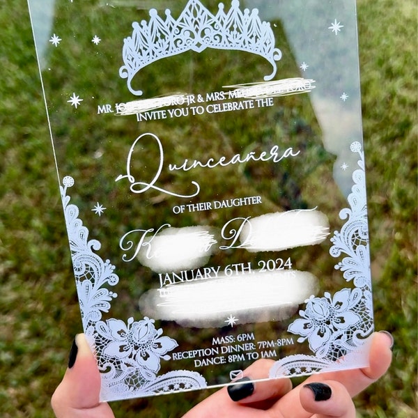 Simple Quinceañera Invitation | Mis Quince Invite | Clear Acrylic ...