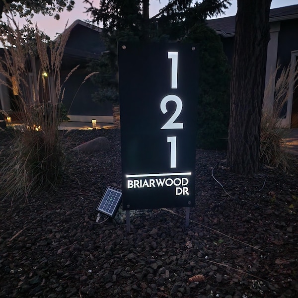 Solar Lighted Address Numbers Sign , Solar House Numbers, Address Sign ...