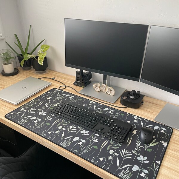 Cottagecore Library Desk Mat: Vintage Floral Bookshelf Mousepad - Etsy