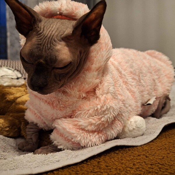 Cozy Jacket Sphynx Cat Winter Jacket Thick Clothing for Hairless Cats ...