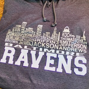 Baltimore's Football Team Skyline Names Graphic - Etsy