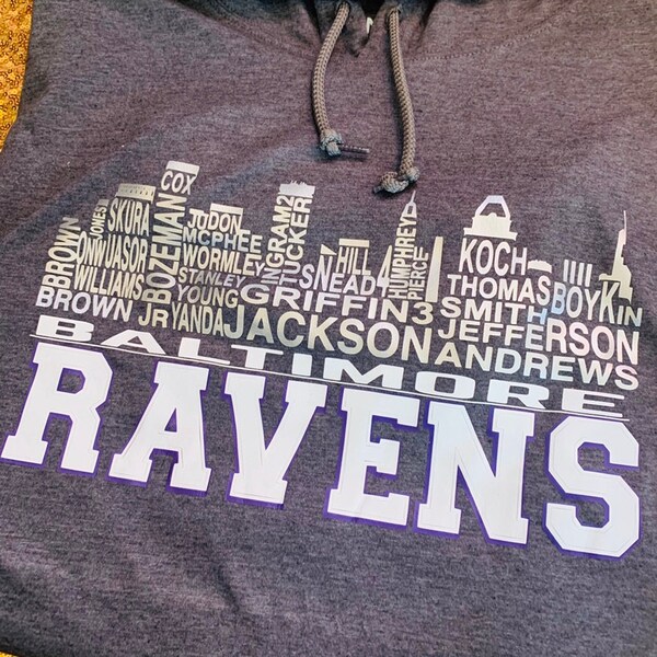 Baltimore's Football Team Skyline Names Graphic - Etsy