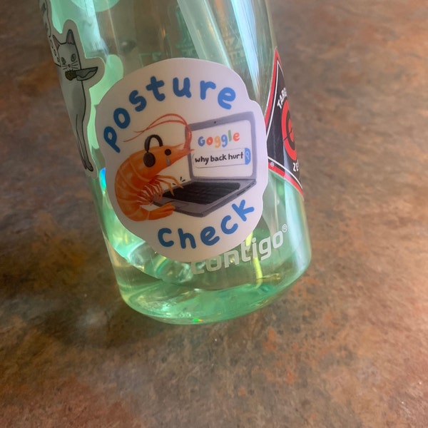 Shrimp Posture Meme Sticker | Matte Water Resistant Sticker | Cute ...