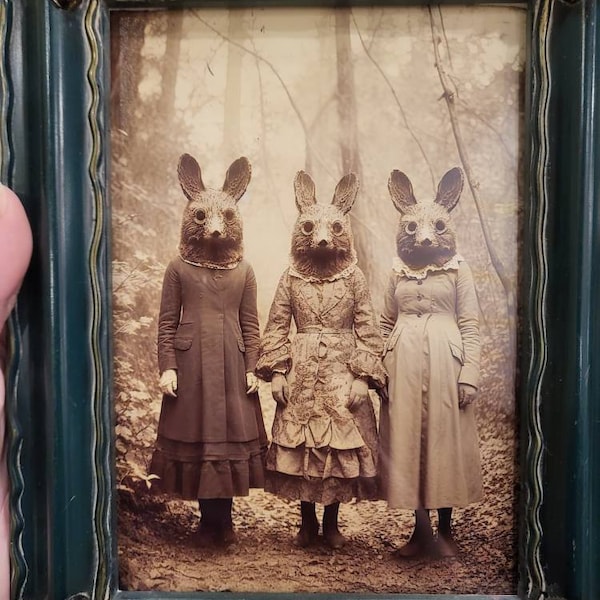 Rabbit Cult of the Forest, Vintage Photography, Art Poster Print, Dark ...
