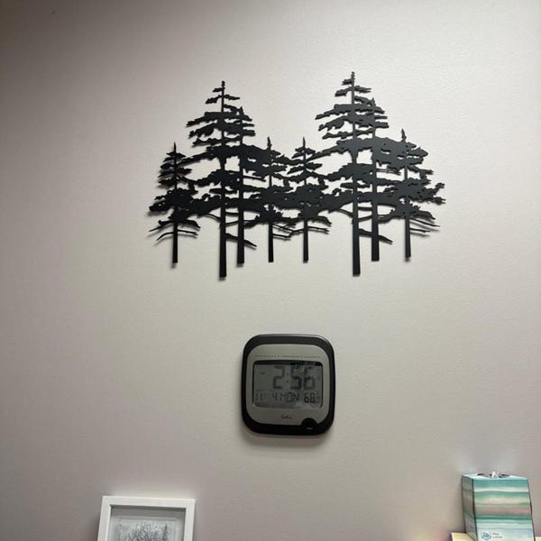 Wispy Pine Tree Metal Wall Art Cedar Tree Metal Sign Five Trees Home ...