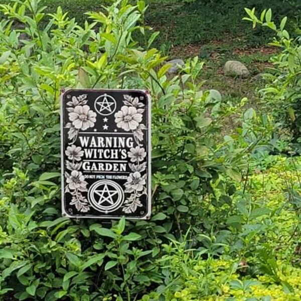 Vintage Witches Garden Sign, Witches Garden Plaque, Witches Garden Wall ...