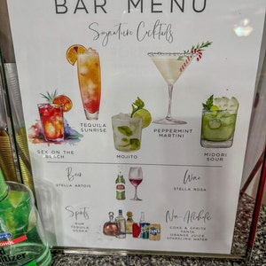 Bar Menu Template, Modern Editable Drink Menu Template, Minimalist ...