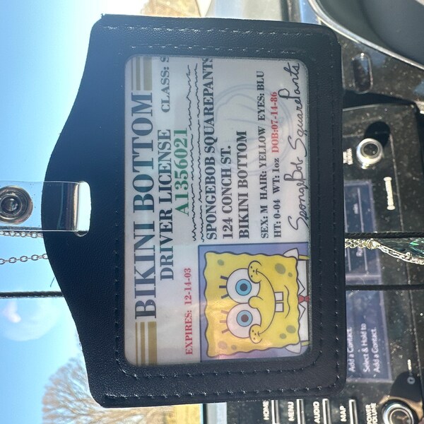 Spongebob Squarepants Parody Prop Drivers License on a Laminated ID ...