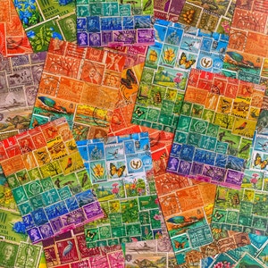 Abstract Stamp Art Multicolour Wall Art Framed Upcycled - Etsy