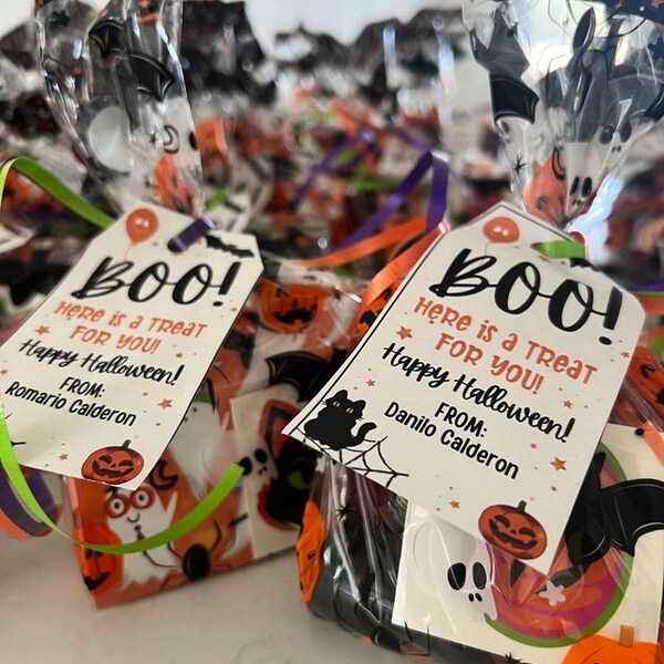 Halloween Favor Tags, Boo Gift Tags, Trick or Treat Favor Tags, Treat ...