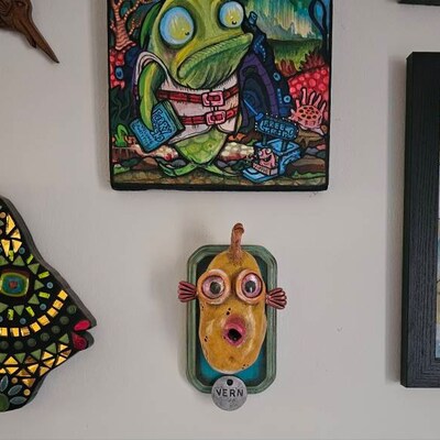 Large Pufferfish Sculpture: Puffer Fish Lover Gift, Tropical Tiki Bar ...