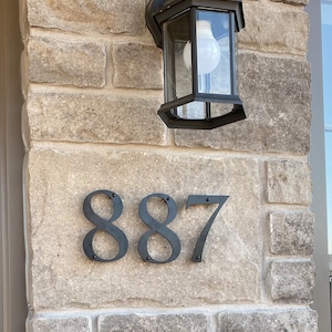 Brushed Silver House Numbers Bold 8 and 12 Inch Modern - Etsy Canada