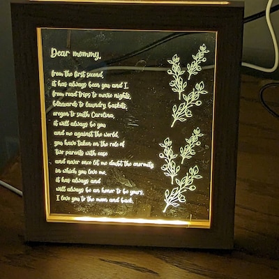 Personalized Hand-written Letter Night Light Mother's - Etsy