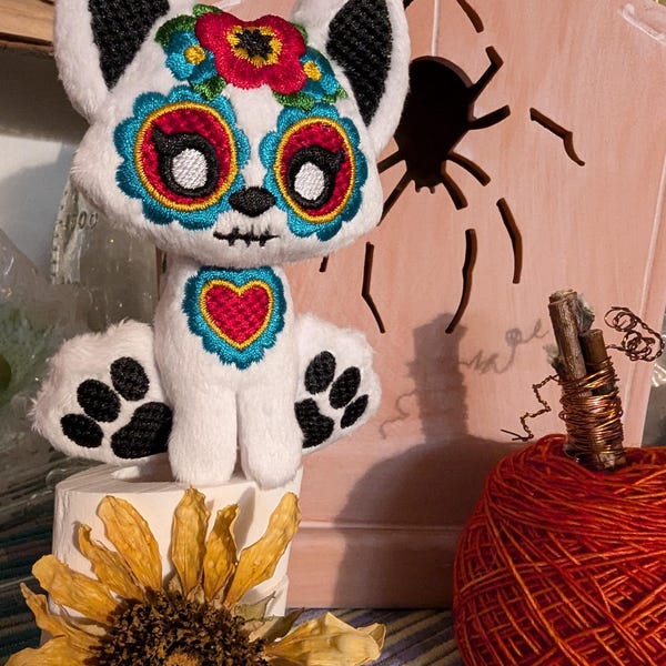 Bone-nita Sugar Skull Fox Plush - Littlefox's Toebeans - Calavera Day ...