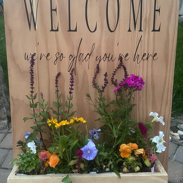 DECAL ONLY Flower Box Welcome Sign Decal - Etsy