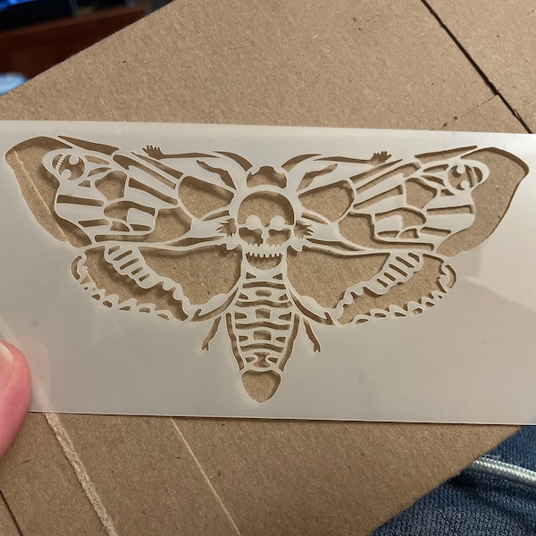 Death Head Moth Stencil - Moth Stencil, Skull Stencil, Halloween ...