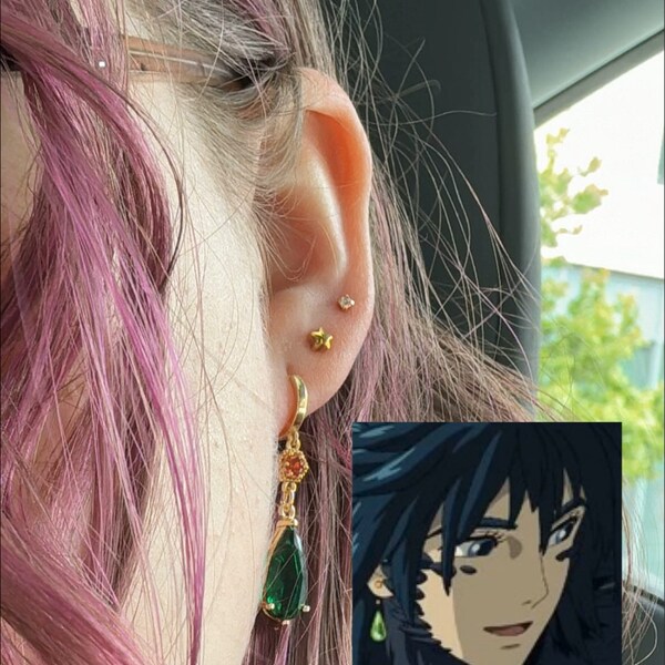 Plated With 14K Gold S925 Silver Howl Earrings Howls Moving Castle ...