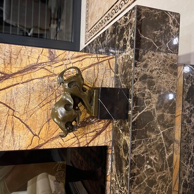 Golden Frame Round Mirror Wall Mirror With Snake Ornament, Funky Home ...