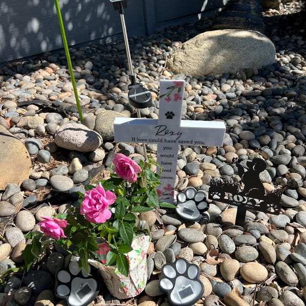 Solar Memorial Garden Stake Solar Cross Memorial Grave Marker Cross in ...