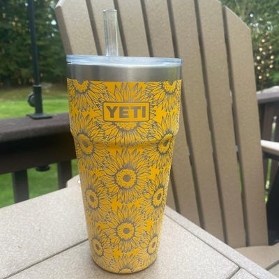 30oz 360 Bold Floral Design Laser Engraved on Yeti Tumbler With ...