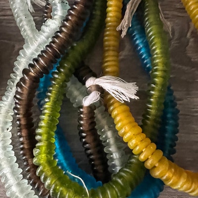 Rainbow African Vulcanite Vinyl Disc Beads Strand - Etsy