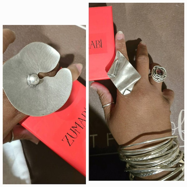 Large Silver Hypnotic Ring, Nature Leaf Ring, Cute Caretta Ring ...