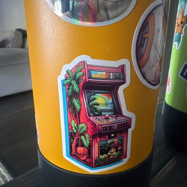 80s California Arcade Themed Sticker Arcade Sticker | Retro Vinyl Decal ...