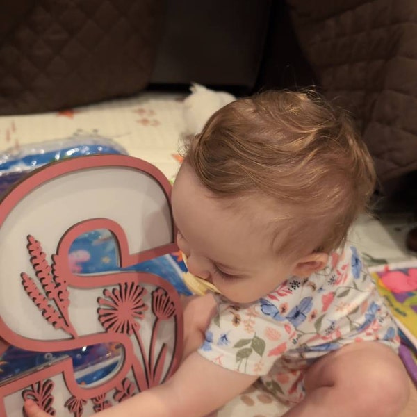 Wildflower Letter, Flower Initial, Floral Nursery Decor, Boho Decor ...