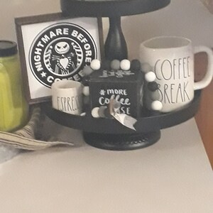 Nightmare Before Coffee Wood Sign, Coffee Bar Decor, Jack Skellington ...