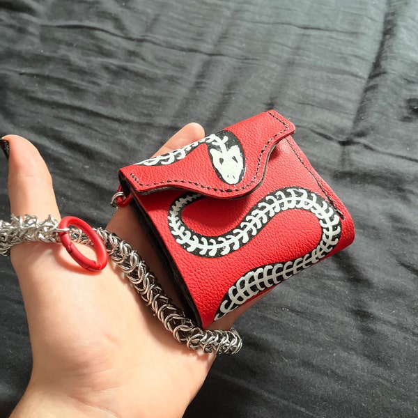 Neon Green Goblin Face Bifold Wallet. Chainmail Wallet Chain ...