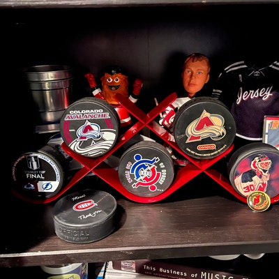 Hockey Puck Display 6 Puck Holder, Made in USA, Autographed Puck Holder ...