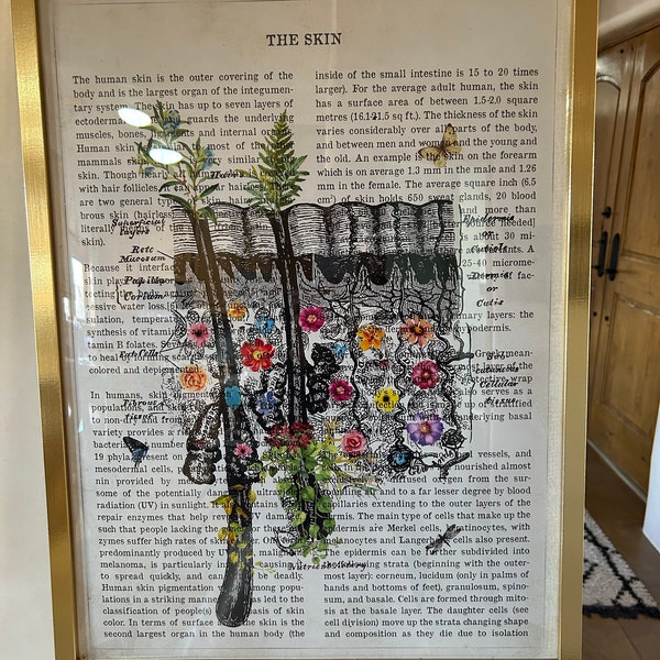 Skin Anatomy Flower Print, Dermatologist Gift, Dermatology Skin Care ...