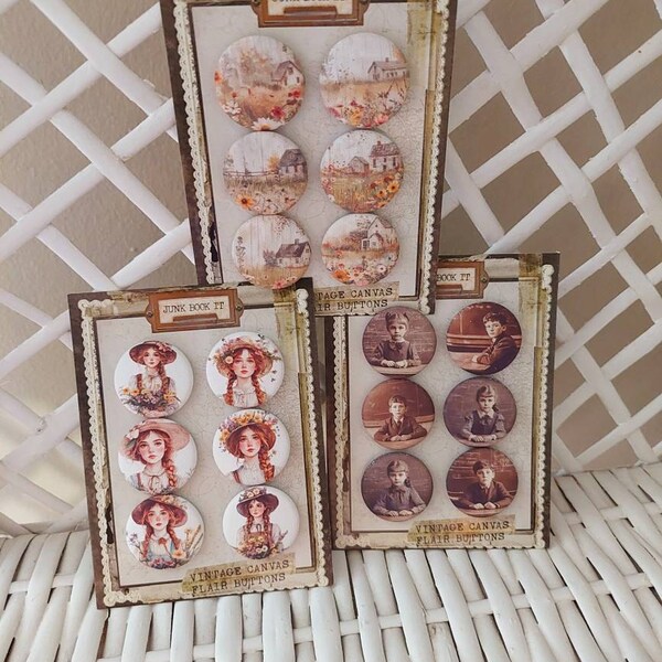 Vintage Pink Rose Canvas Flair Buttons, Rose Junk Journaling, Floral ...
