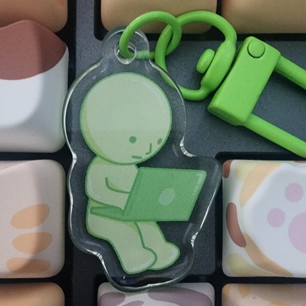 Silly Green Guy Photocard Holder Keychain - Etsy