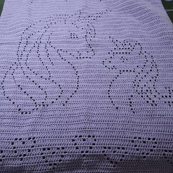 Unicorn Filet Crochet Baby Blanket Pattern (PDF Pattern) - Etsy