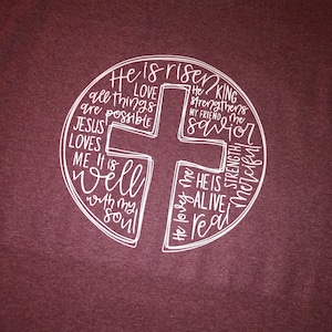 SVG, PNG, DXF, Jpeg, Cross With Words, Circle, Easter, Christian Design ...