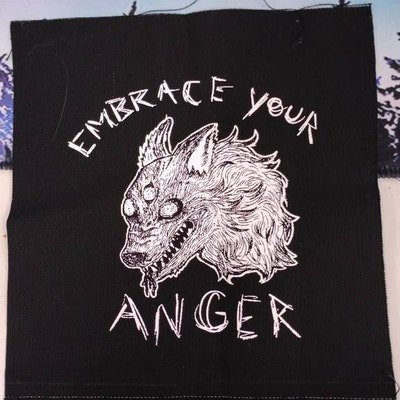 Wolf Patch Embrace Your Anger Feral Wolf Original Design Printed on ...