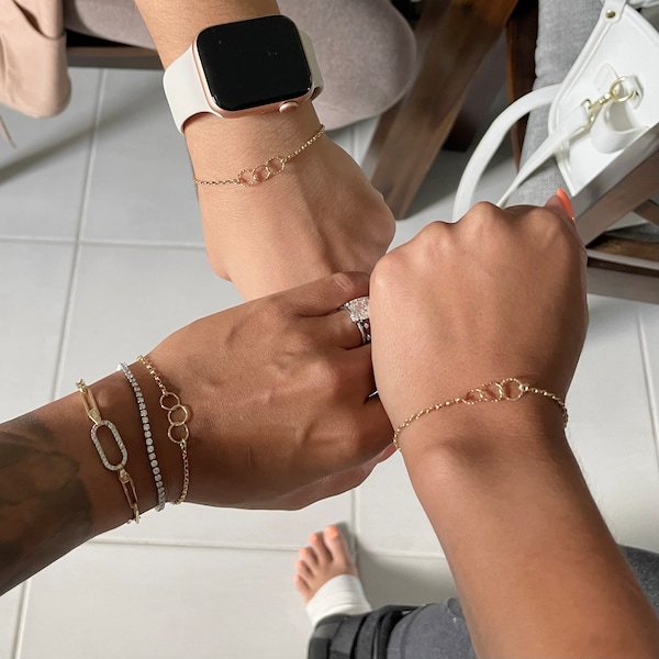 Gift for Friend, Interlocking Link Bracelet, Friendship Bracelet for 2 ...