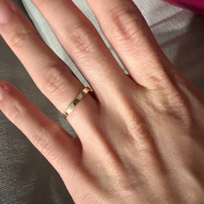 2mm Yellow Gold Flat Wedding Band FLAT POLISHED 10k, 14k, 18k Solid ...