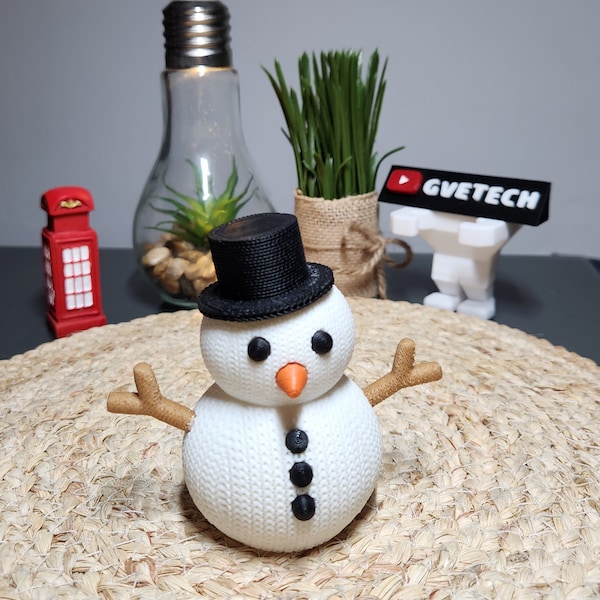 3D Printing STL Files Christmas, Knitted Snowman Ornament Tree, Winter ...