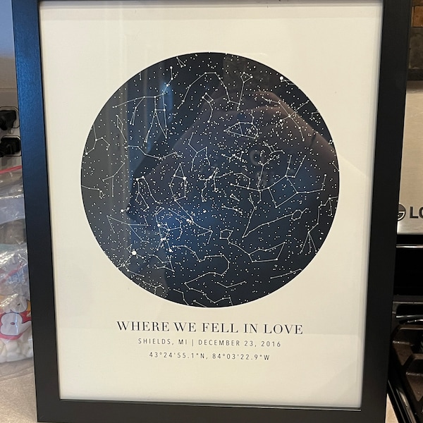 Custom Star Map, Constellation Chart, Map of the Night Sky, Custom Star ...