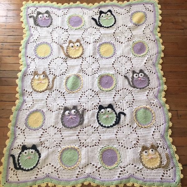 CROCHET PATTERN - Cat Lover - Crochet Blanket Pattern W/ Cats, Cat ...