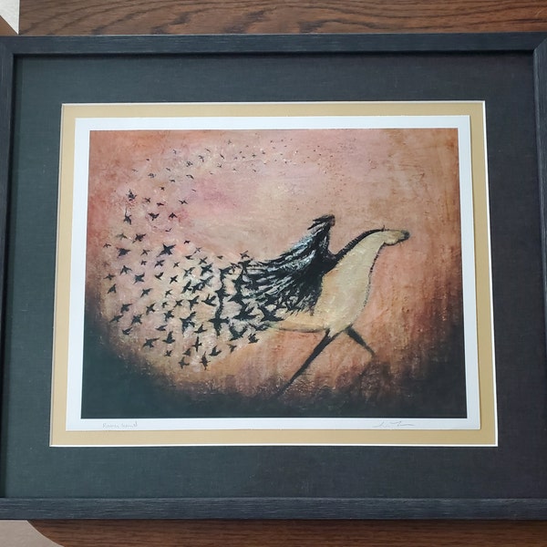 Raven Wind Art Print Crows With Powerful Woman Shaman Rider Equestrian ...