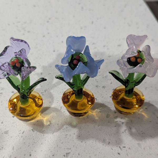 Glass Flower Glass Plants, Fused Glass Stained Glass Flower , Glass ...