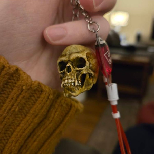 Vampire Skull Keyring/keychain Resin Dracula Sculpture - Etsy