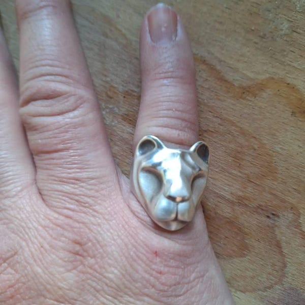 Skull Ring With Mouse Ears, Skeleton Ring, Geometric Skull, Silver ...