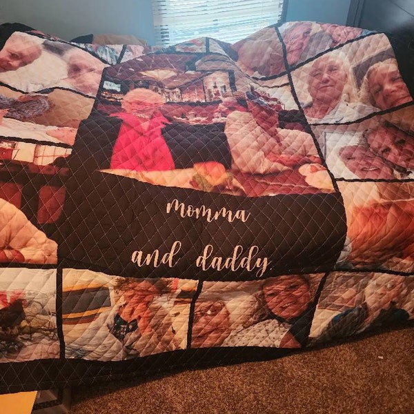 Custom Photo Quilt, Photo Quilt, Memory Quilt,dog Quilt,dog Mom,dog ...