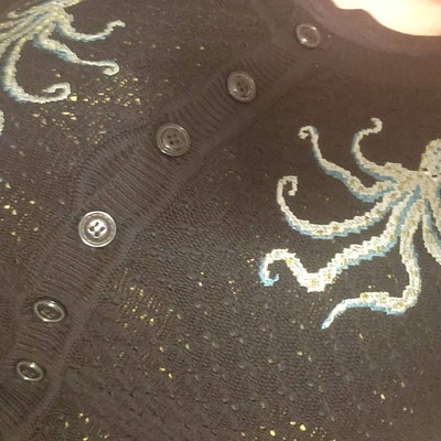 The Waltz of the Octopus Cropped Cardigan in Black Size S,M,L, XL, 2X ...